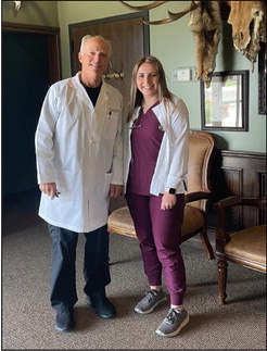 Russell doing externship with Dr. Sullivan - Vian Tenkiller