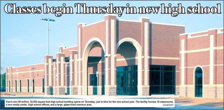 Classes begin Thursday in new high school - Vian Tenkiller