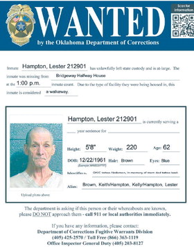 ODOC looking for inmate - Vian Tenkiller